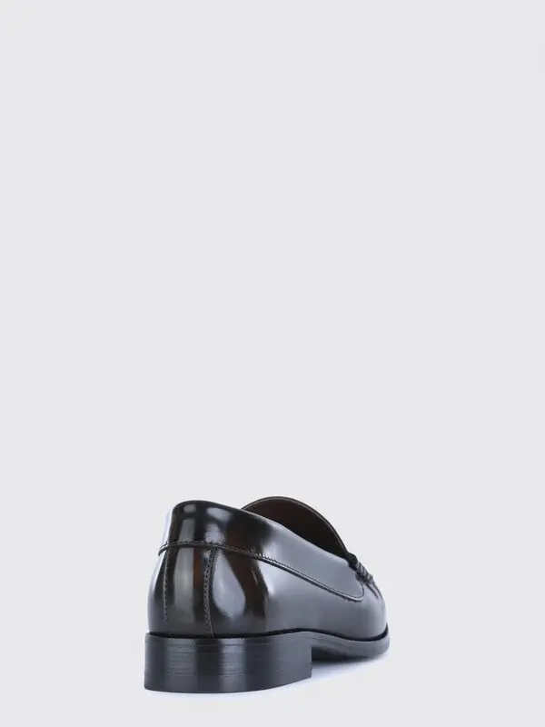 ALOHAS Rivet Brushed Leather Loafers With Strap