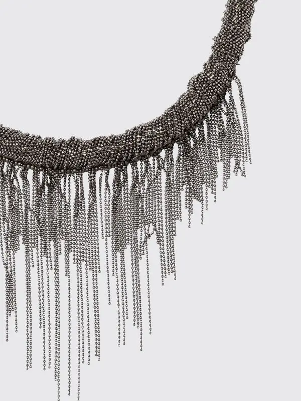 Fabiana Filippi Nickel-free Multi-strand Brass Choker Necklace With Chain Dangles - Pink