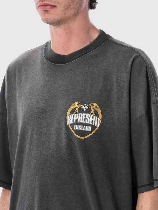 REPRESENT Cotton Crew-neck T-shirt With Logo - Black