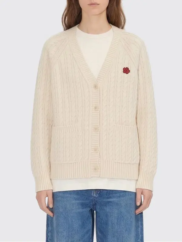 Kenzo Flower Cotton And Wool Cardigan
