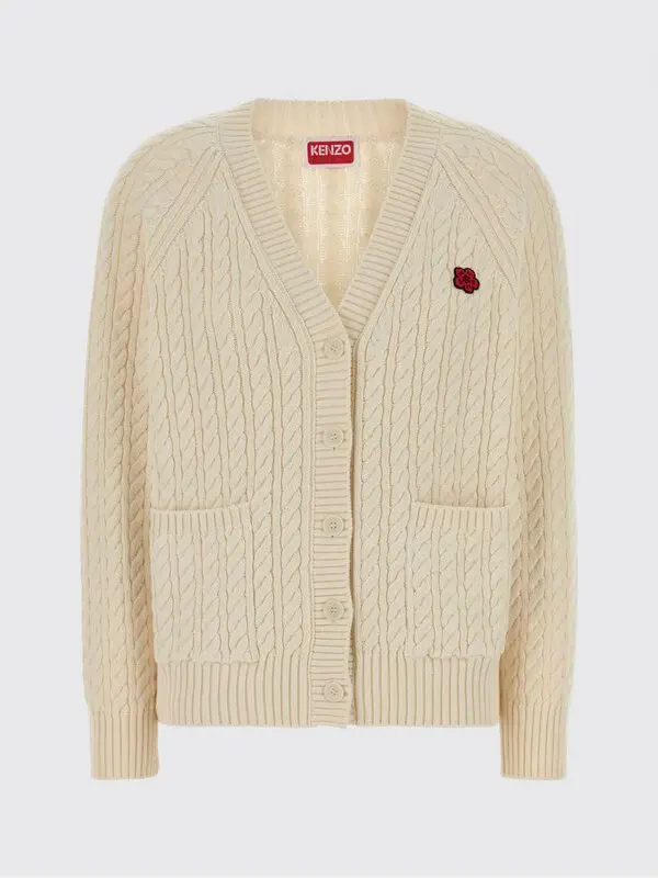 Kenzo Flower Cotton And Wool Cardigan