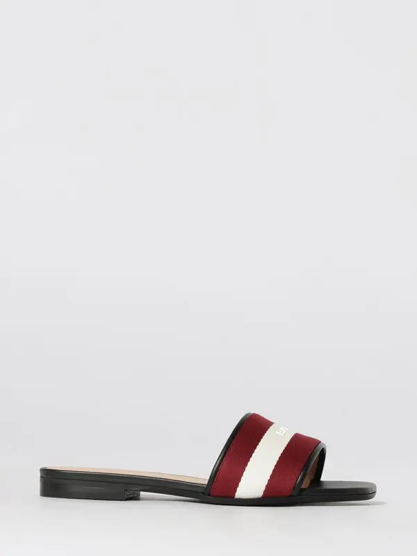 Bally Bi Striped Leather And Canvas Slippers