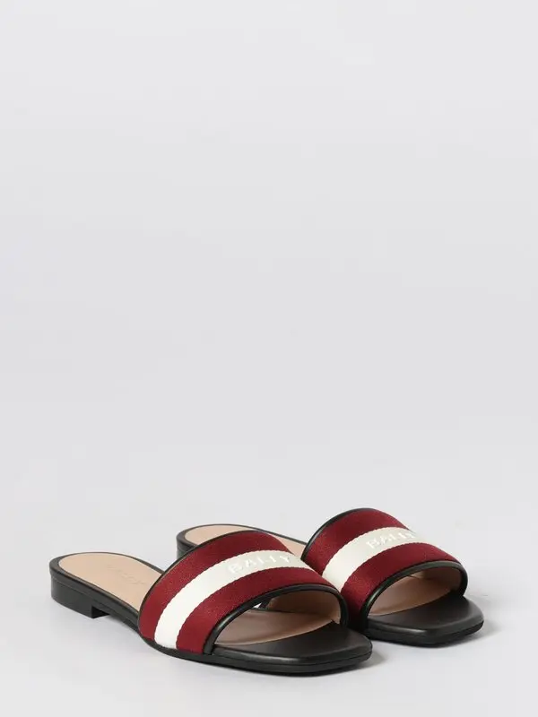 Bally Bi Striped Leather And Canvas Slippers