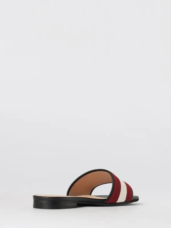 Bally Bi Striped Leather And Canvas Slippers