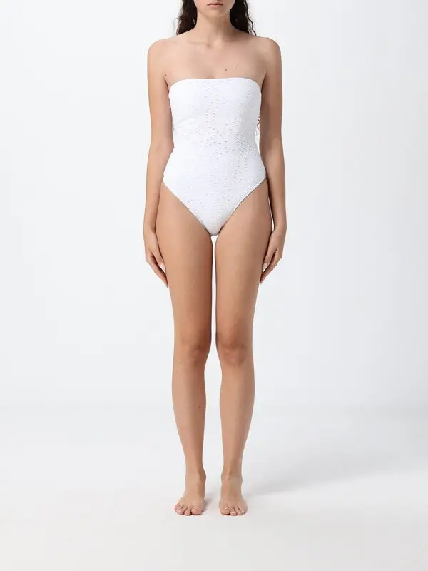 MC2 SAINT BARTH Solid Color Off-the-shoulder One-piece Swimsuit - White