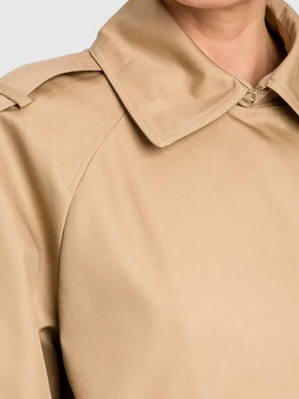TWINSET Double-breasted Cotton Blend Trench Coat - Rope