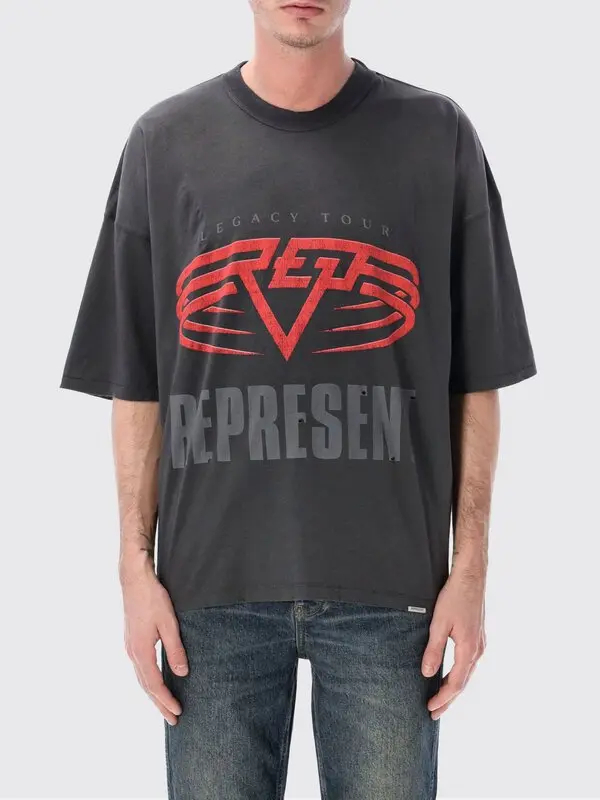 REPRESENT Cotton Crew-neck T-shirt With Logo - Black