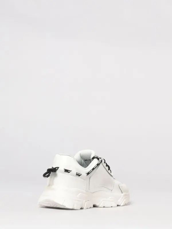 Just Cavalli Distressed Leather Sneakers With Logo