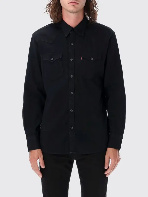 LEVI'S Barstow Long-sleeved Cotton Denim Shirt - Black