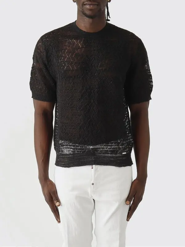 Dsquared2 Linen Blend Openwork Sweater