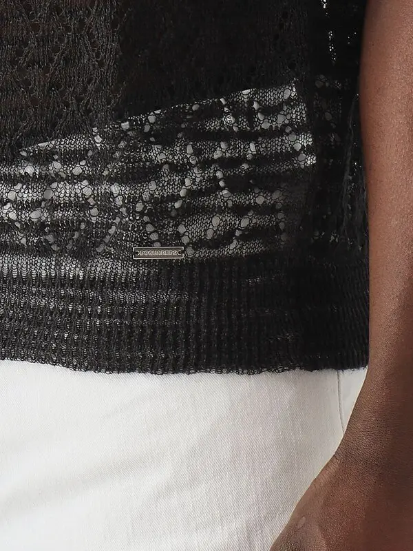 Dsquared2 Linen Blend Openwork Sweater