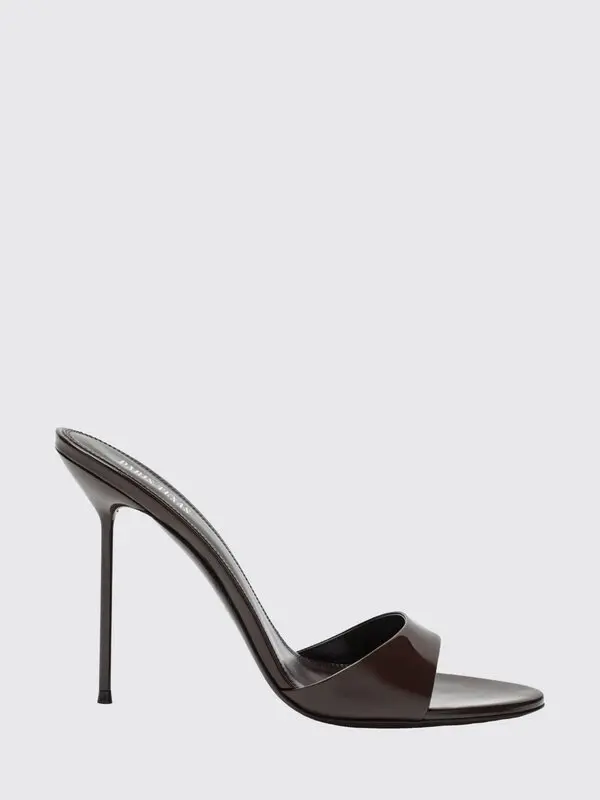 Paris Texas Heeled Mules - Ebony