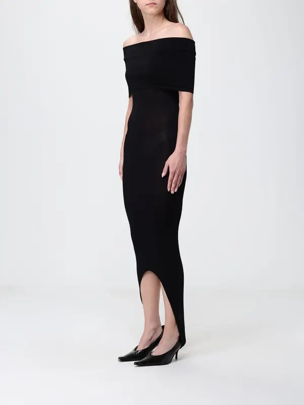 Alaïa Off-the-shoulder Jersey Mini Dress With Asymmetrical Hem