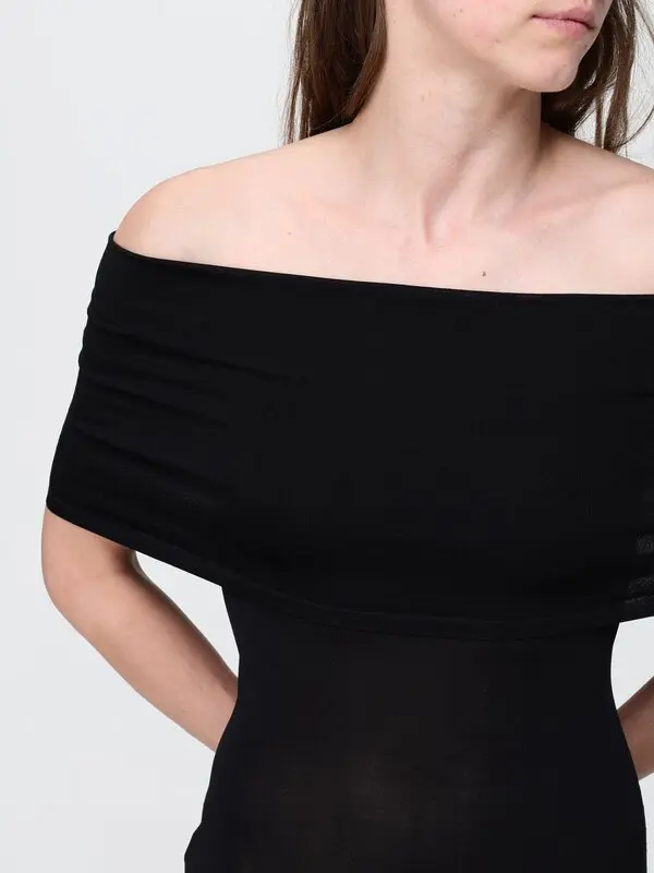 Alaïa Off-the-shoulder Jersey Mini Dress With Asymmetrical Hem