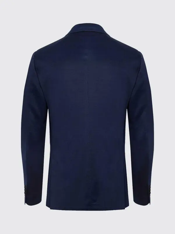 LARDINI Double-breasted Cotton Jacket - Blue