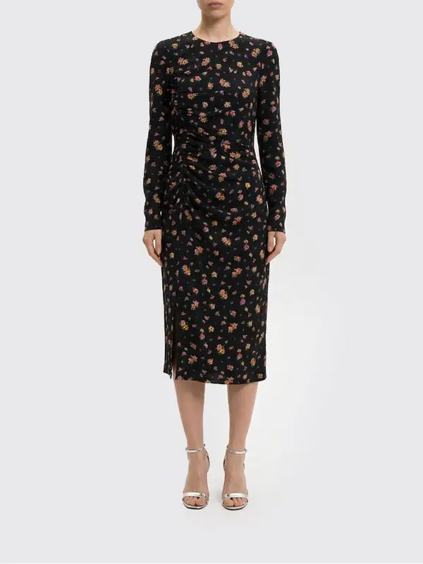 Dolce & Gabbana Floral Print Stretch Silk Midi Dress