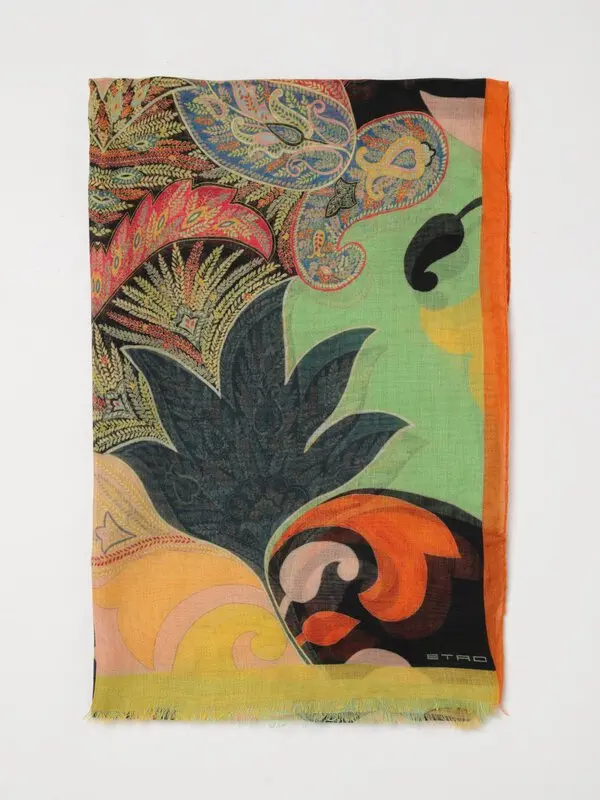 Etro Modal Blend Scarf With Floral Motif