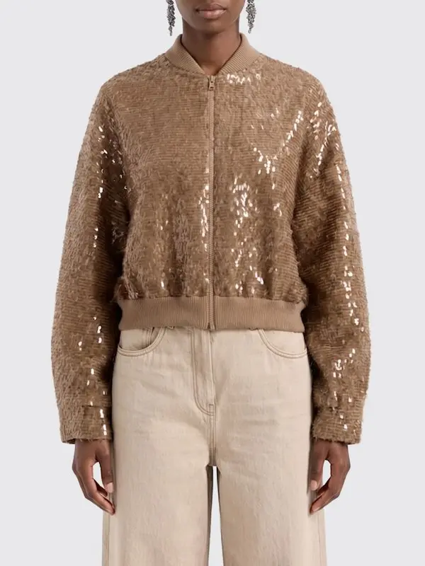 Brunello Cucinelli Sequined Silk Bomber Jacket