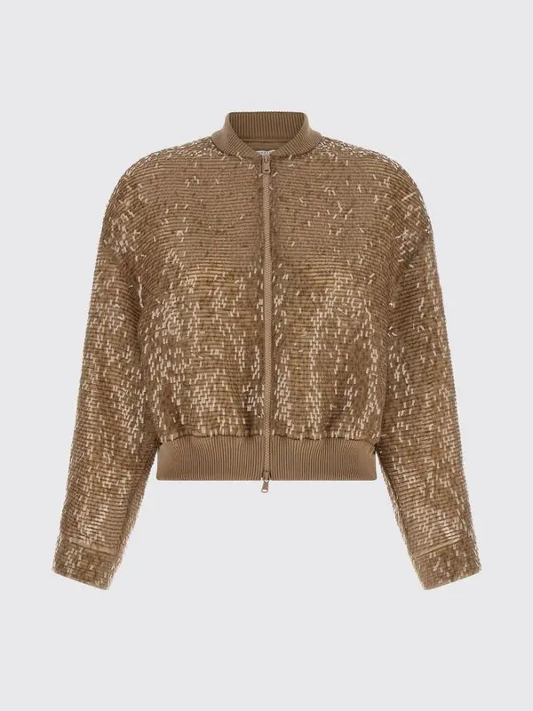 Brunello Cucinelli Sequined Silk Bomber Jacket