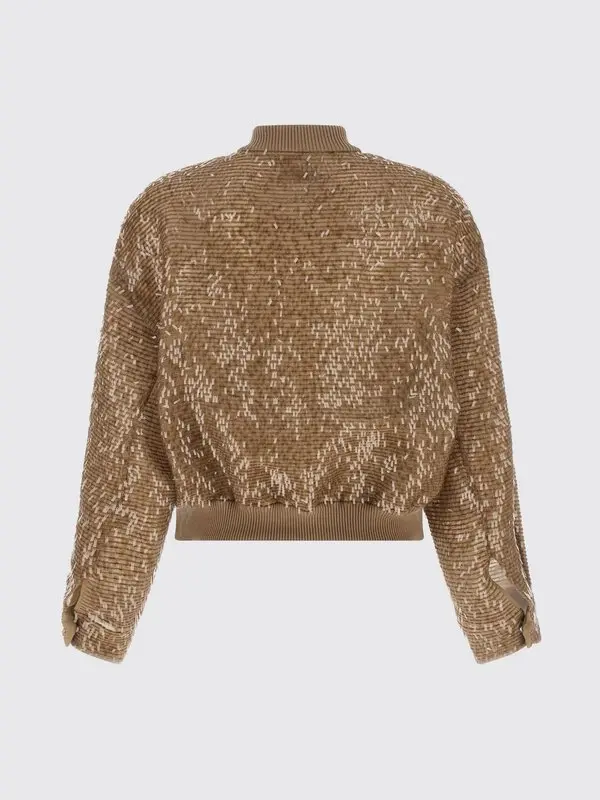 Brunello Cucinelli Sequined Silk Bomber Jacket