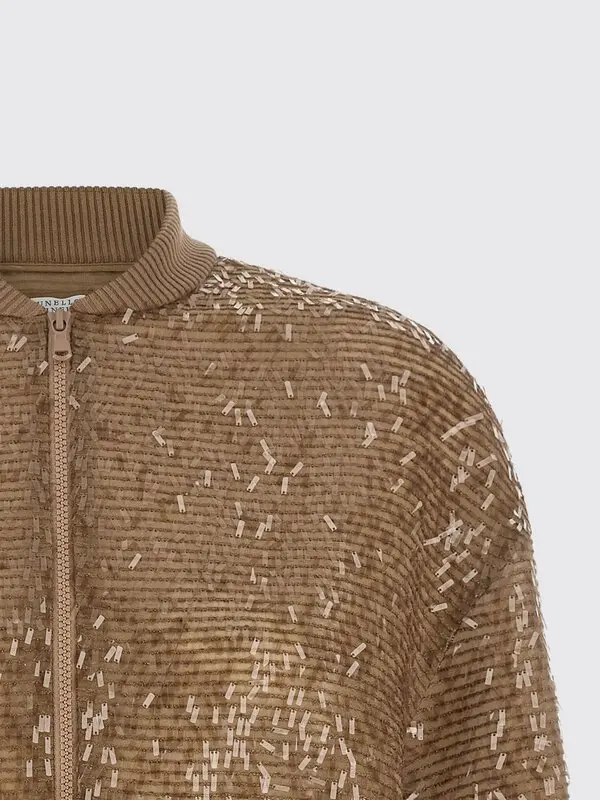 Brunello Cucinelli Sequined Silk Bomber Jacket