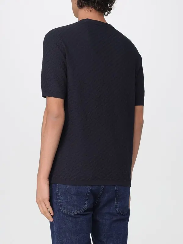 Emporio Armani Viscose Blend Crewneck Sweater - Blue