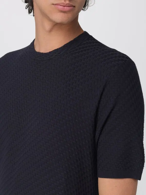 Emporio Armani Viscose Blend Crewneck Sweater - Blue