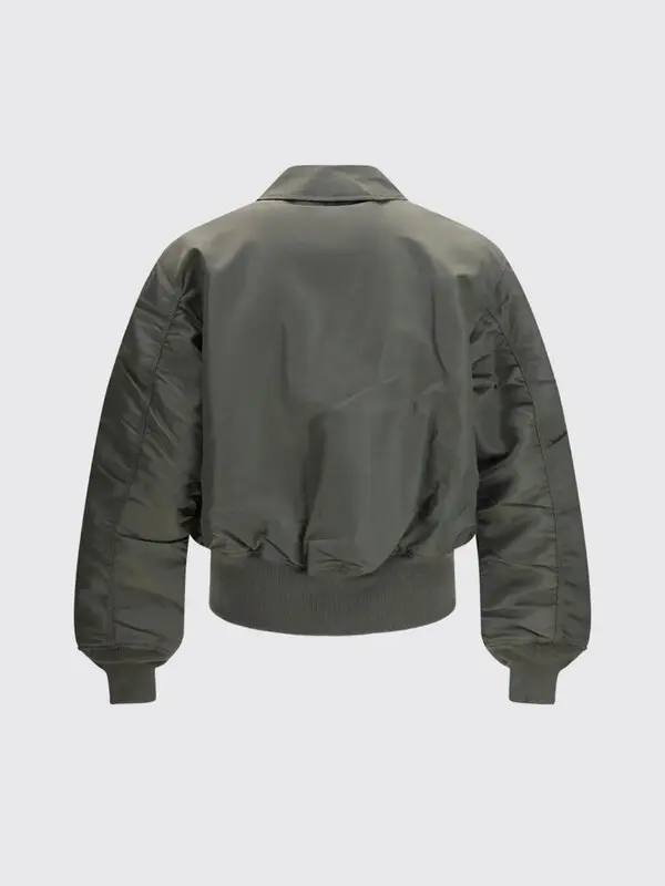 GR10K Nylon Bomber Jacket With Logo - Grey