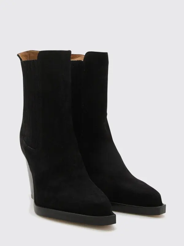 Paris Texas Dallas Suede Western Chelsea Boots With High Flared Heel