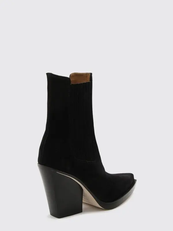 Paris Texas Dallas Suede Western Chelsea Boots With High Flared Heel