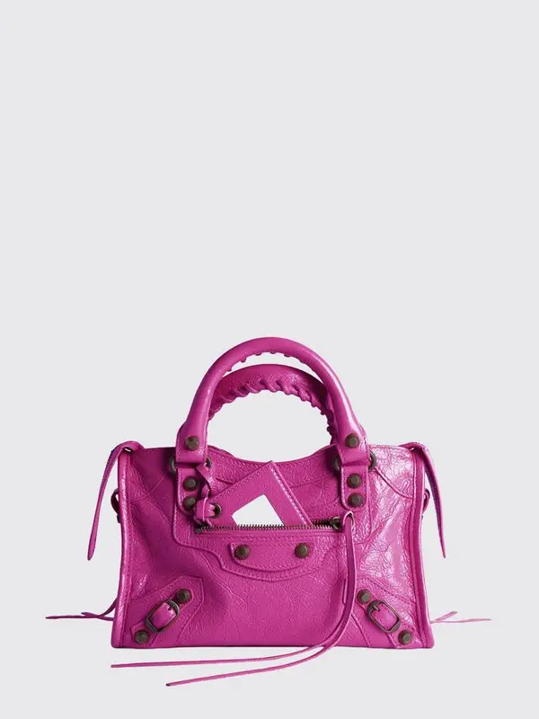 Balenciaga Le City Mini Arena Leather Bag - Fuchsia