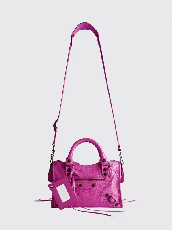Balenciaga Le City Mini Arena Lambskin Leather Bag - Fuchsia