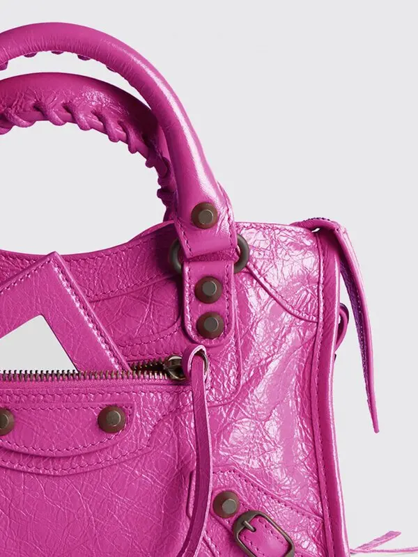 Balenciaga Le City Mini Arena Lambskin Leather Bag - Fuchsia