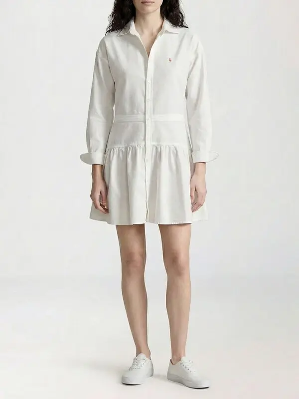 Polo Ralph Lauren Cotton Shirtdress With Logo - White