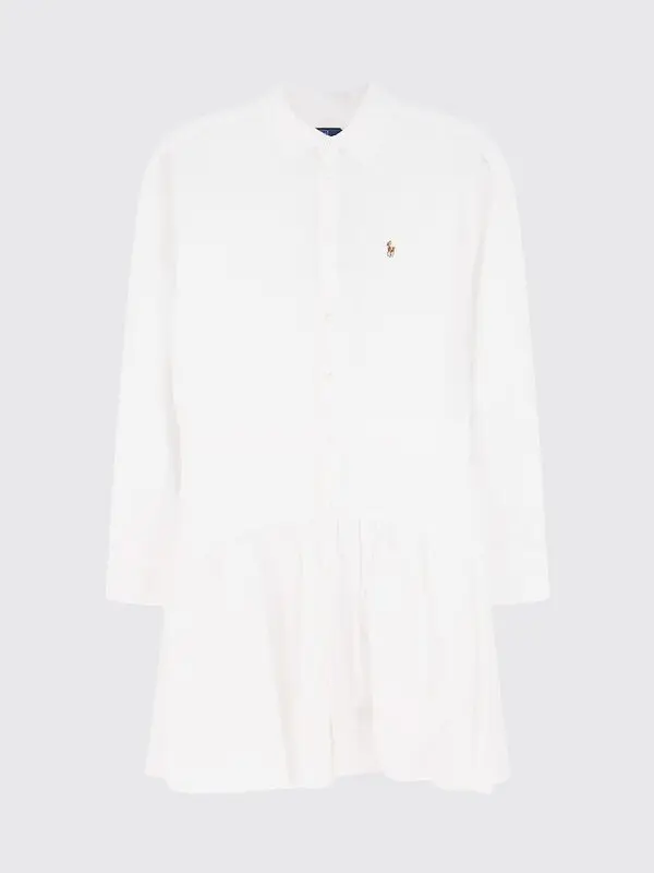 Polo Ralph Lauren Cotton Shirt Dress With Embroidered Logo - White