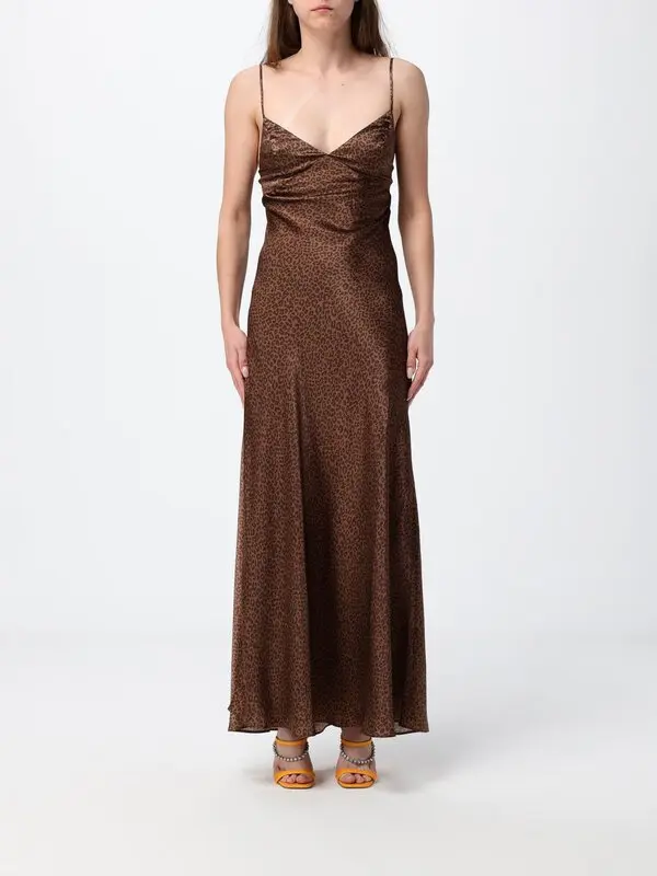 MC2 SAINT BARTH Silk Leopard Print Maxi Dress