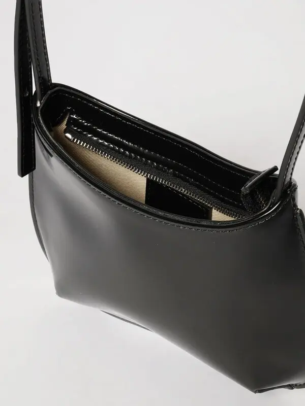 Jacquemus Le Petit Bisou Brushed Leather Bag - Black