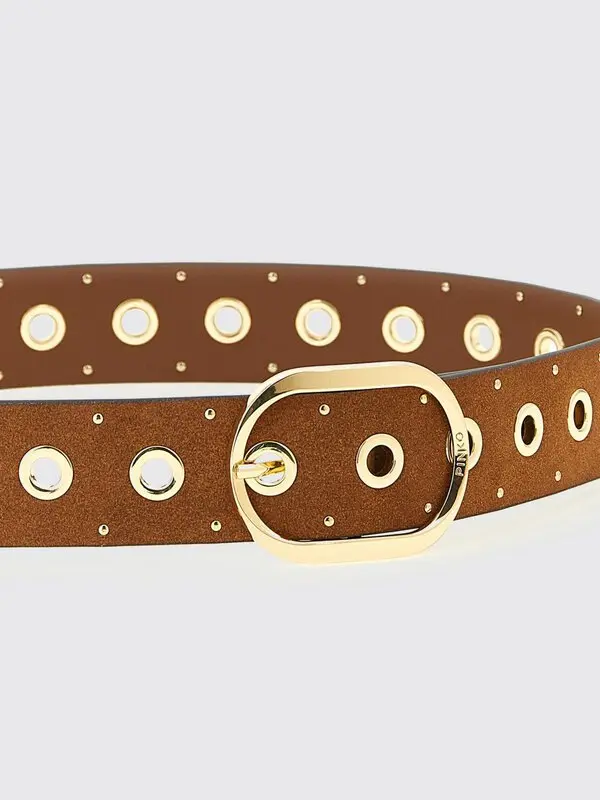Pinko Suede Belt With Eyelets And Micro Studs