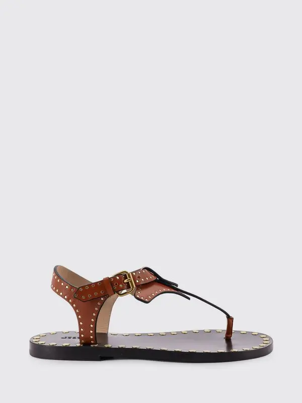 Isabel Marant Étoile Joonya Leather Sandals With Micro Studs - Amber