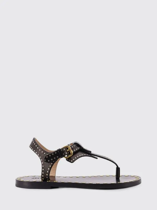 Isabel Marant Étoile Joonya Leather Sandals With Micro Studs - Black