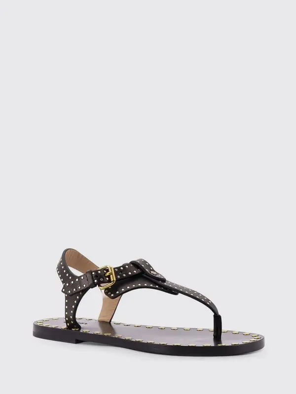 Isabel Marant Étoile Joonya Leather Sandals With Micro Studs - Black
