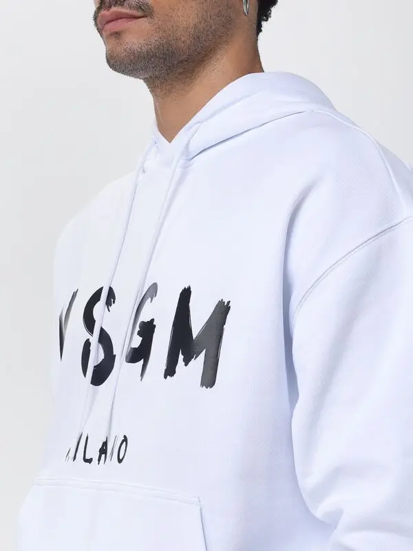 MSGM Relaxed Fit Cotton Hoodie With Logo
