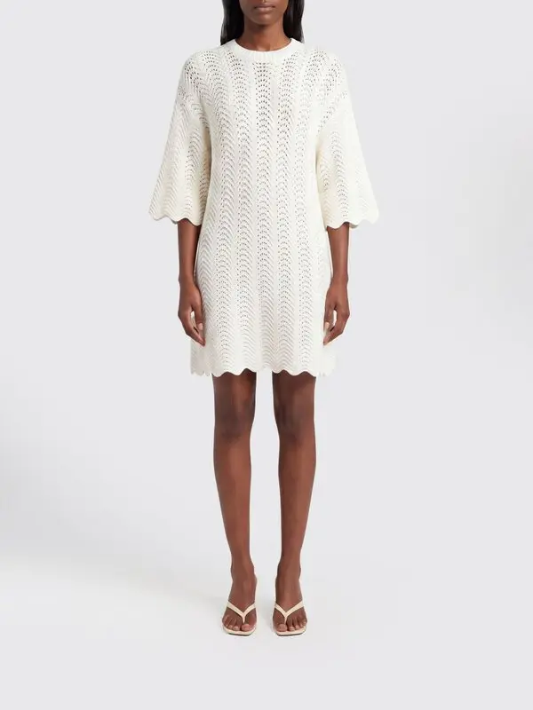 Loulou De Saison Crochet Knit Mini Dress