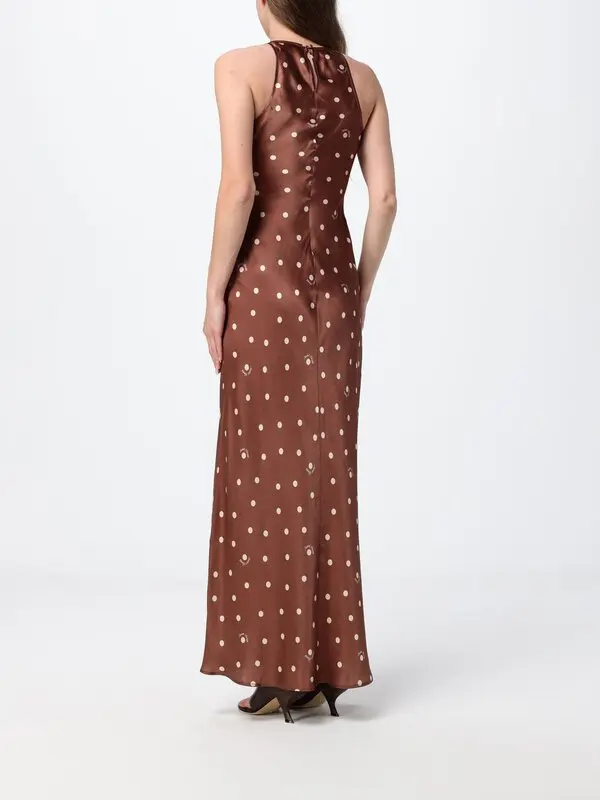 MC2 SAINT BARTH Long Silk Polka Dot Halterneck Dress - Dark
