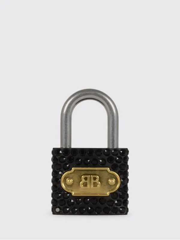 Balenciaga Padlock Keychain With Rhinestones