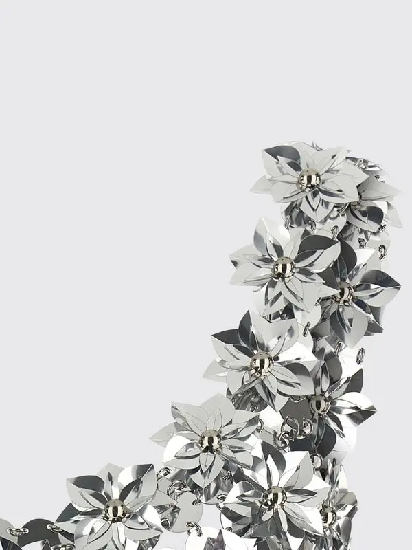 Rabanne Crop Top With Discs And 3d Flowers