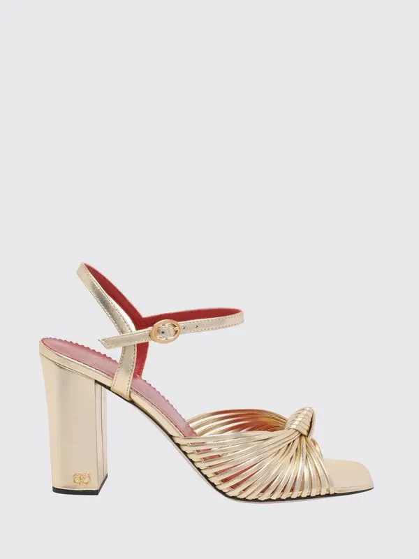 Valentino Garavani Annet Laminated Leather Sandals - Gold