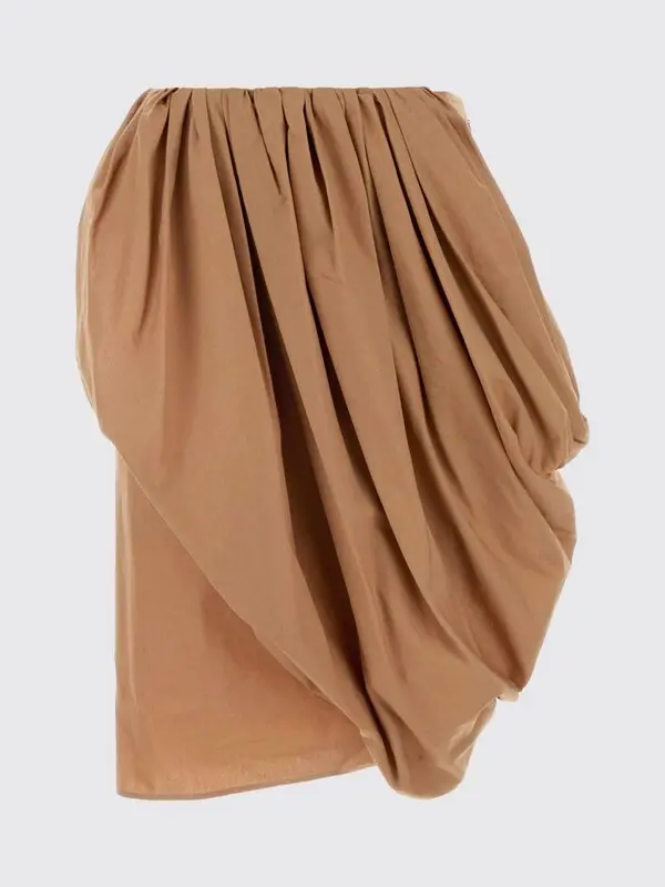 Chloé Draped Cotton Skirt - Brick Red
