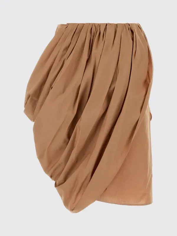 Chloé Draped Cotton Skirt - Brick Red