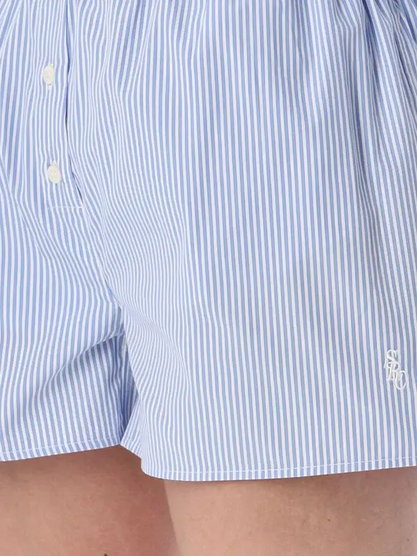 SPORTY & RICH Striped Cotton Boxer Shorts